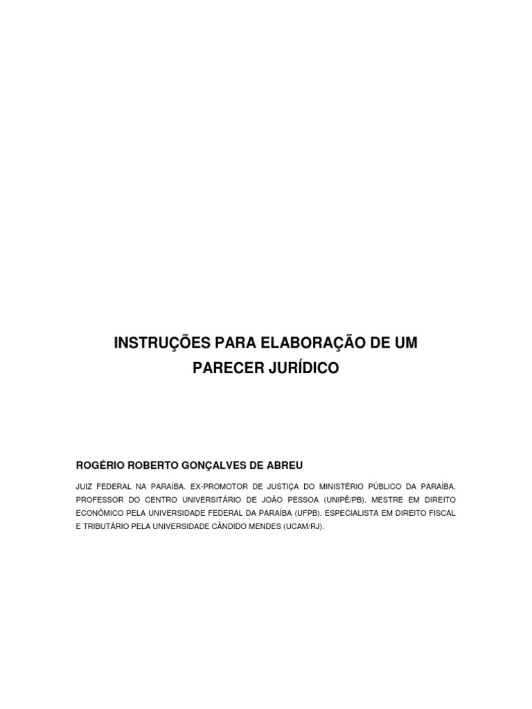 Elaboração de Parecer Jurídico: Guia Prático | PDF | Réu | Estatuto de ...