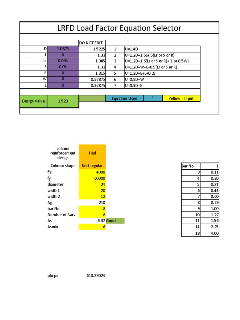 LRFD Load Factor Equation Selector | PDF | Civil Engineering ...