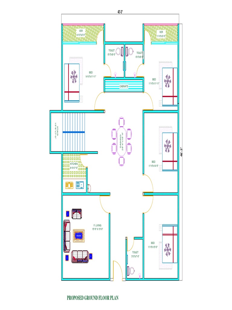 House Plan (40x46.25) - Model | PDF