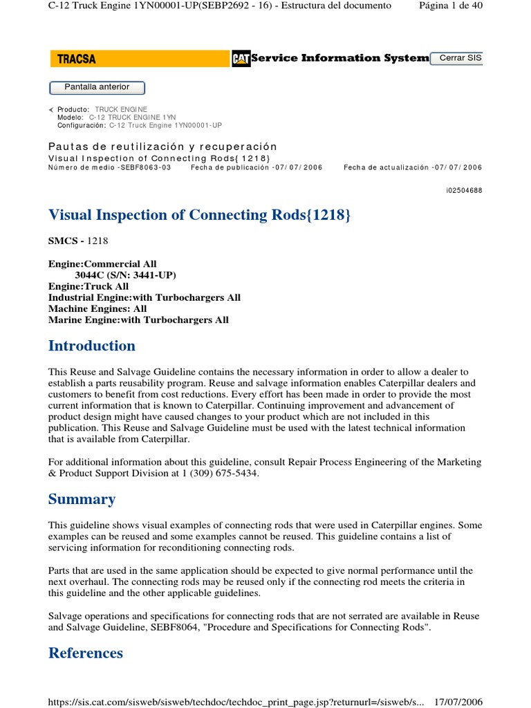 Visual Inspection of Connecting Rods (1218) : Pautas de Reutilización y ...