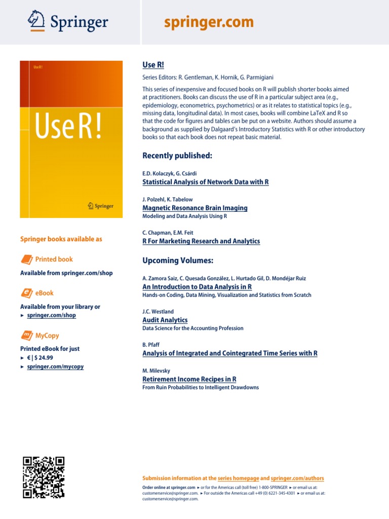 Use R!: Springer Books Available As Printed Book | PDF | Science ...