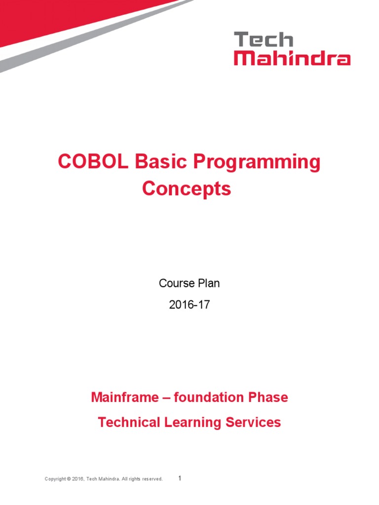 COBOL Basic Programming Concepts | PDF | Computer Programming ...