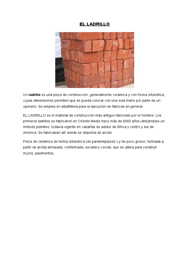 El Ladrillo | Descargar gratis PDF | Ladrillo | Elementos arquitectónicos