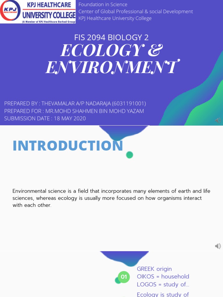Understanding Ecology and Environmental Science: An Overview of Key ...