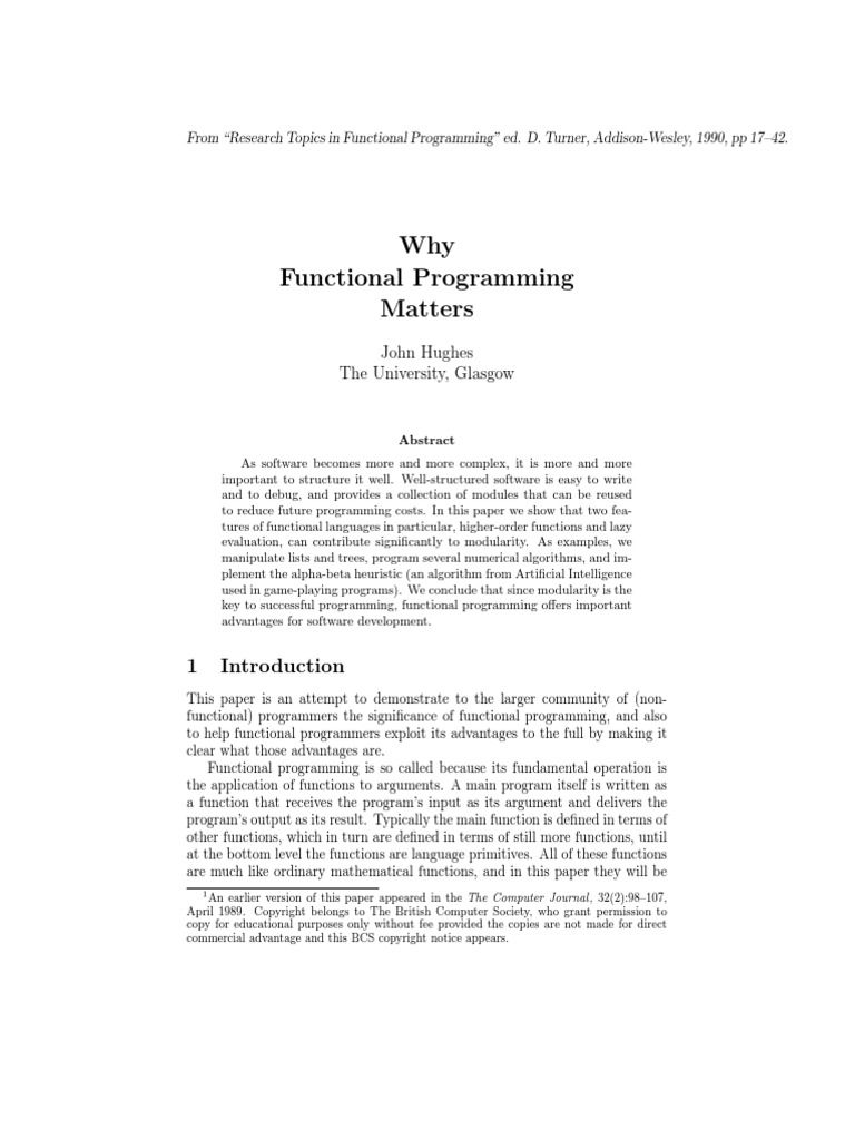 Why Functional Programming Matters | PDF | Maxima And Minima | Summation