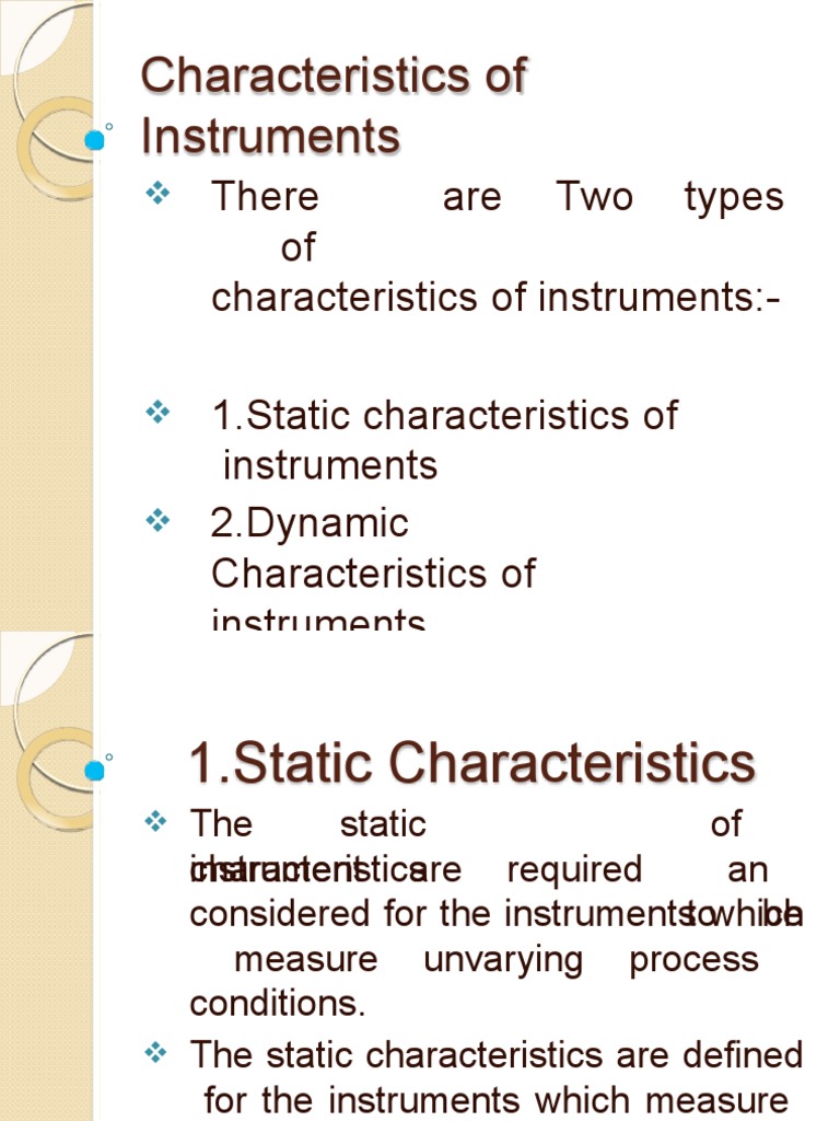 Characteristics of Instruments | PDF | Accuracy And Precision | Measurement