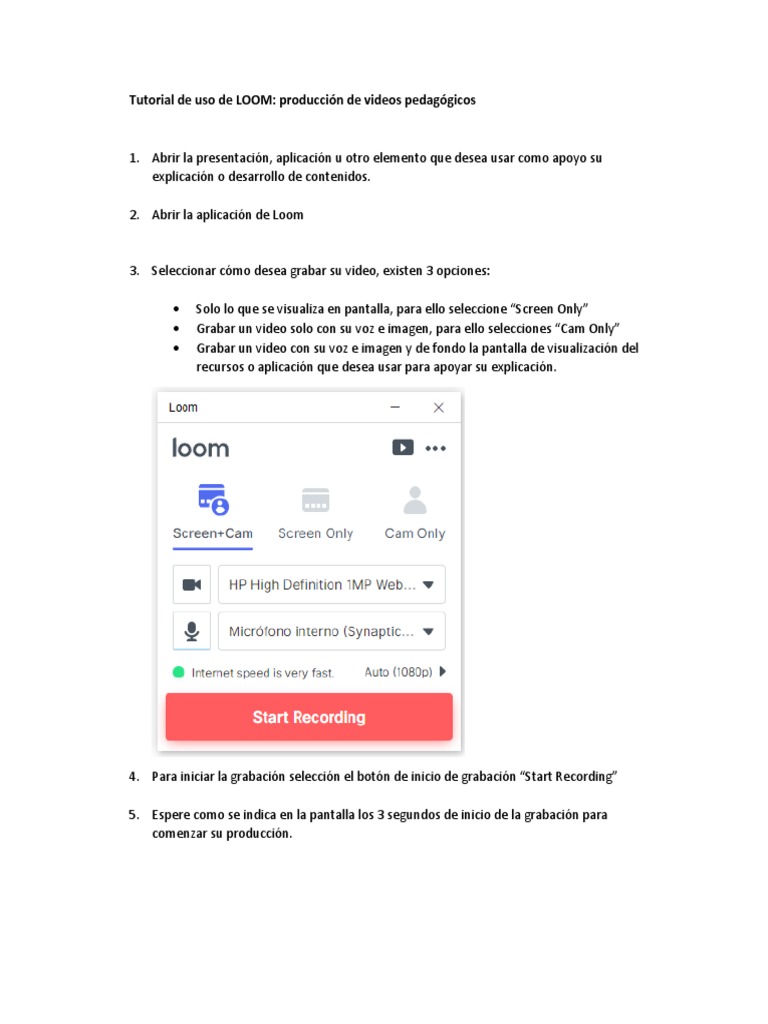 Tutorial de Uso de LOOM PDF | PDF