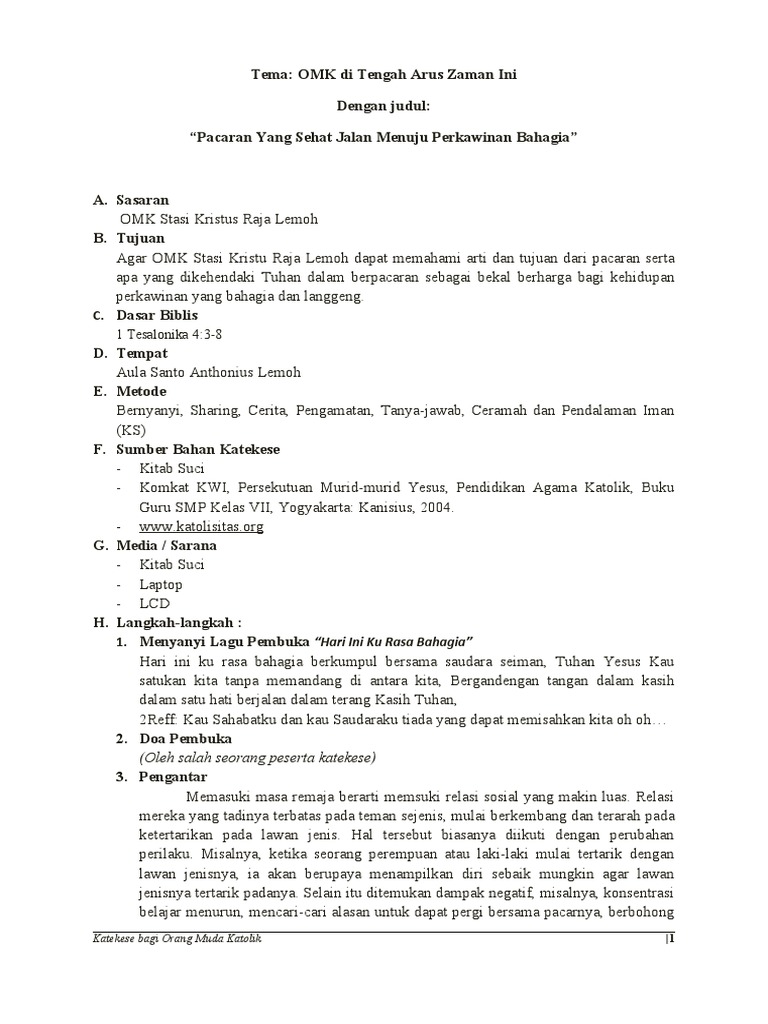 Pacaran Yang Sehat Jalan Menuju Perkawinan Yang Bahagia | PDF ...