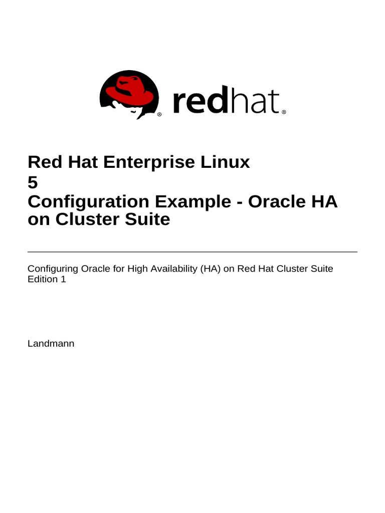 Red Hat Enterprise Linux 5 Configuration Example - Oracle HA On Cluster ...