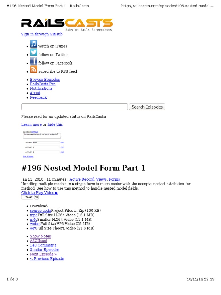#196 Nested Model Form Part 1: Sign in Through Github | PDF | World Wide Web | Internet & Web