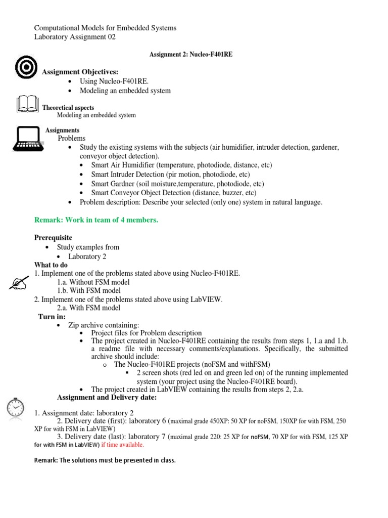Assignment Objectives:: Computational Models For Embedded Systems ...