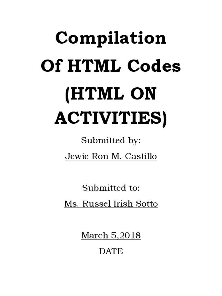 Compilation of HTML CODES | Download Free PDF | Html | Human–Computer ...