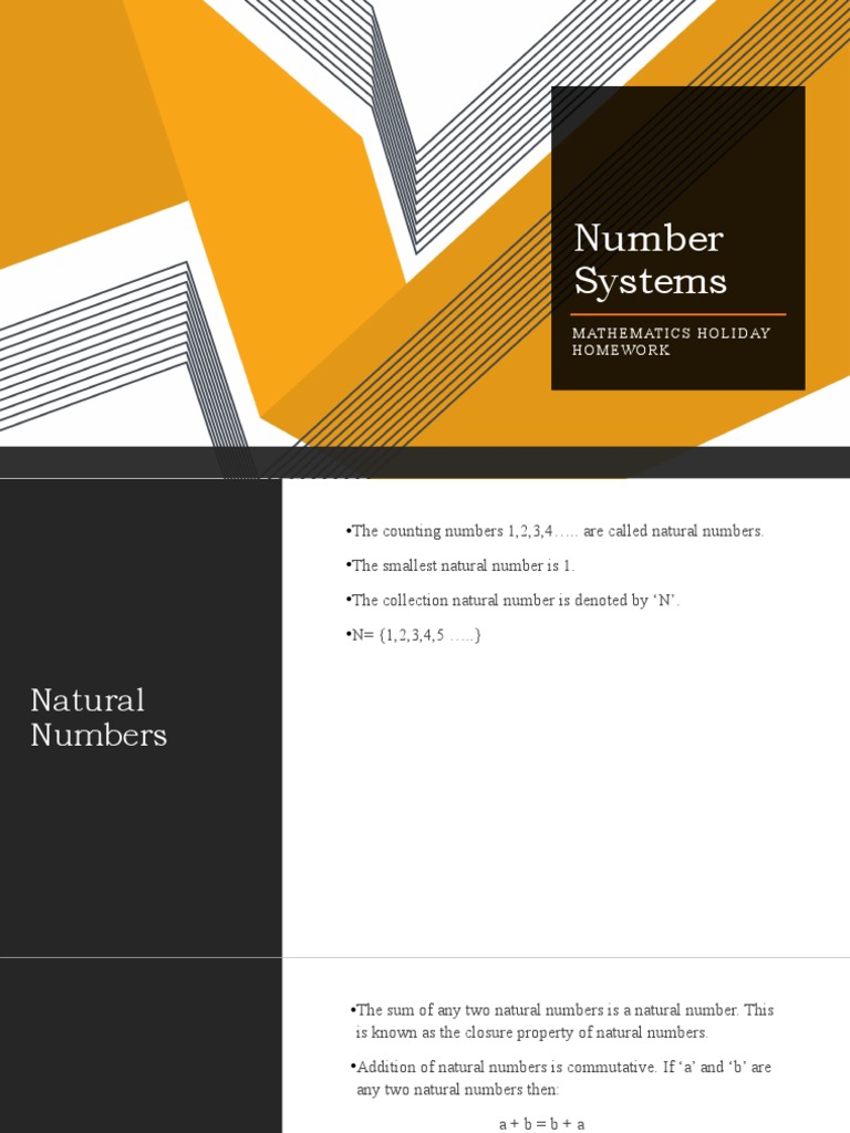 Number Systems: Mathematics Holiday Homework | PDF | Integer | Natural ...