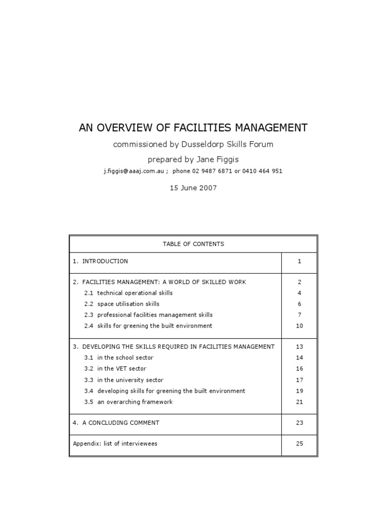 An Overview of Facilities Management 1 | PDF | Green Building ...