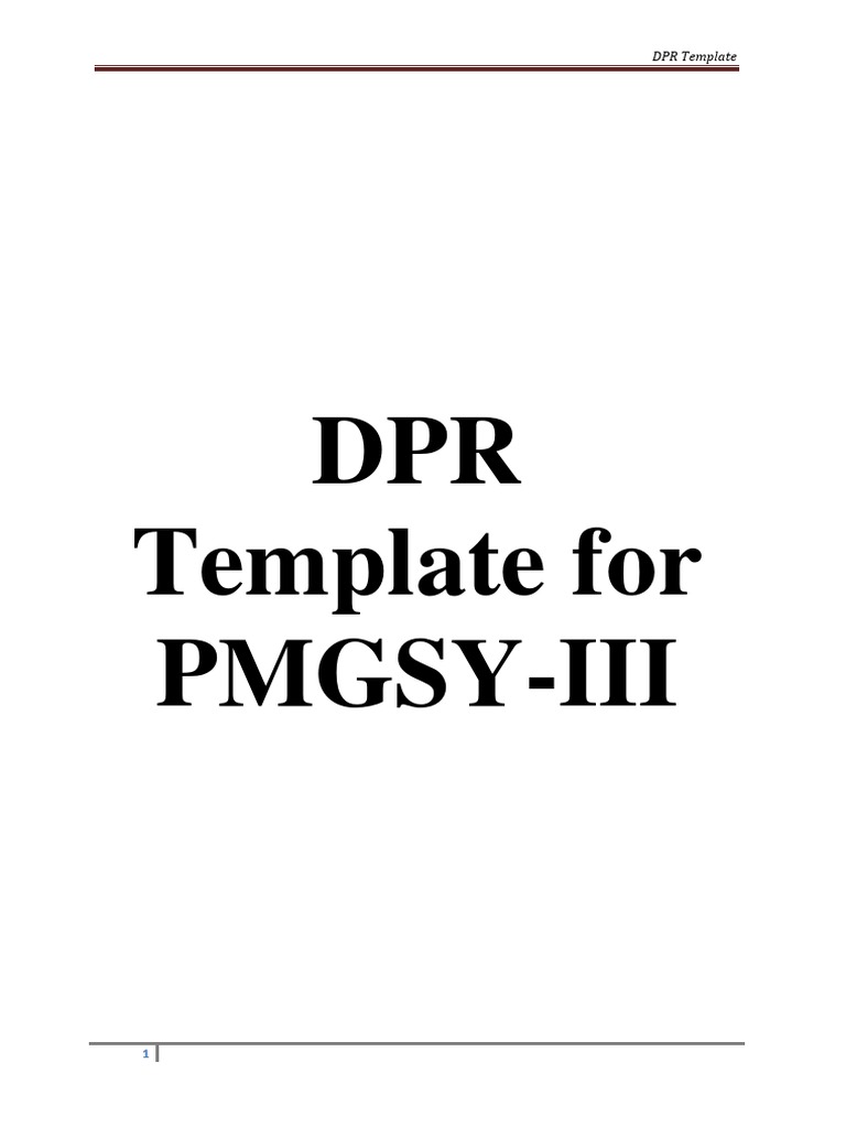 DPR Template For PMGSY-III PDF | PDF | Road | Surveying