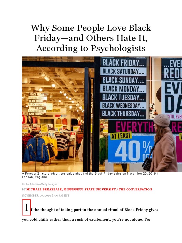 Why Some People Love Black Friday | PDF | Black Friday (Shopping ...