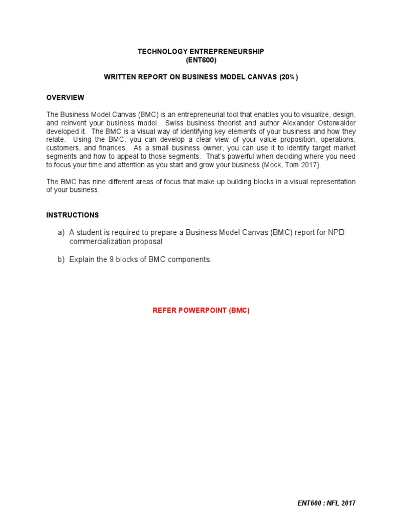Ent600 - BMC - Guidelines & Template Covid19 | PDF | Business Model ...