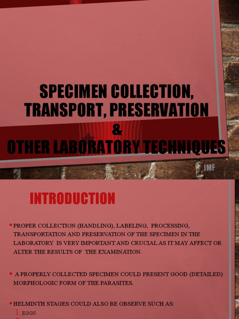 .Specimen Collection | PDF | Staining | Human Feces