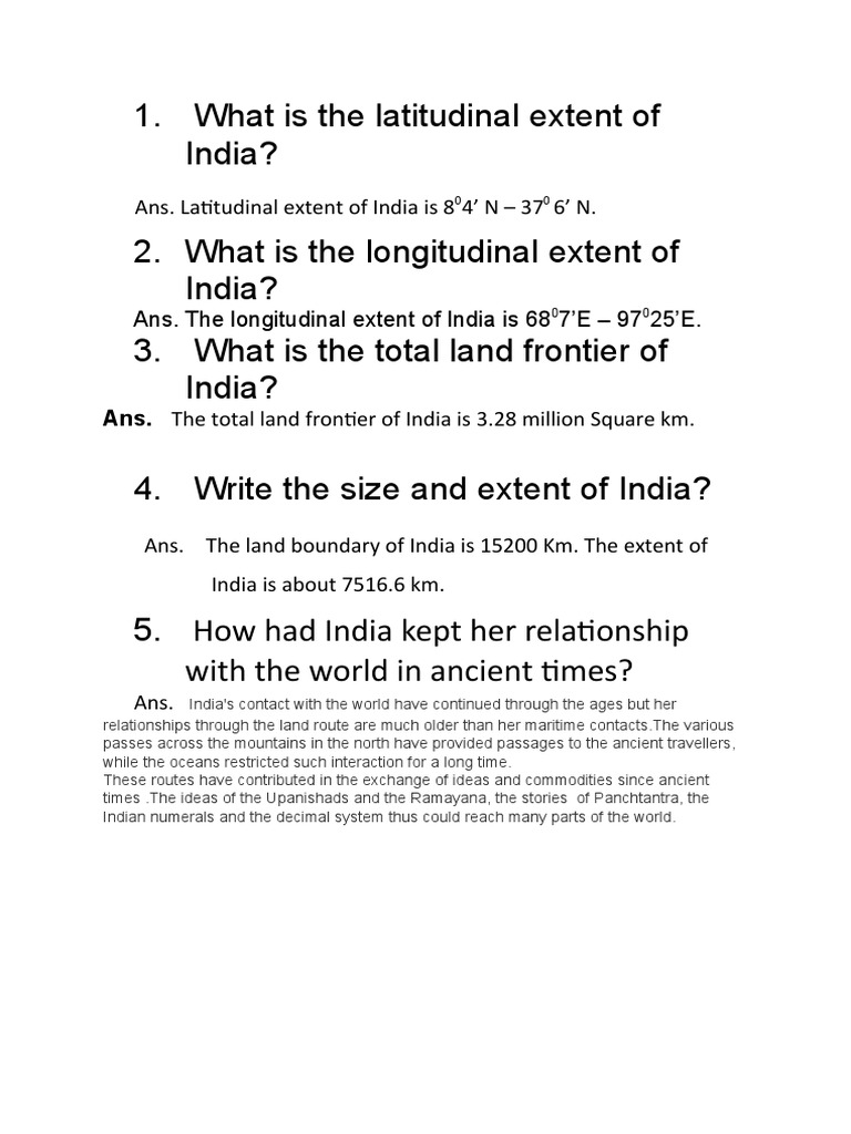 What Is The Latitudinal Extent of India | PDF