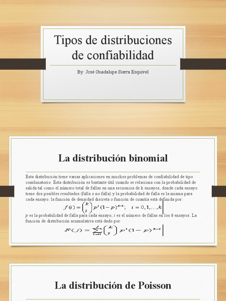 Tipos de Distribuciones de Confiabilidad | PDF | Distribución de ...