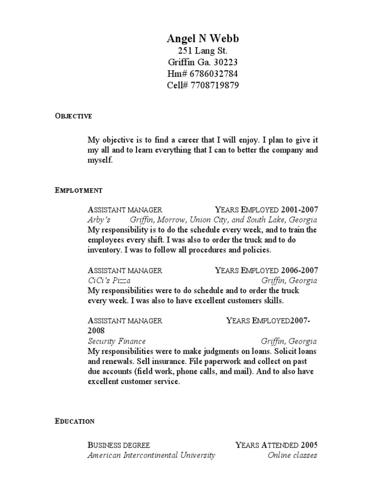 Angels Resume | Download Free PDF | Cognition