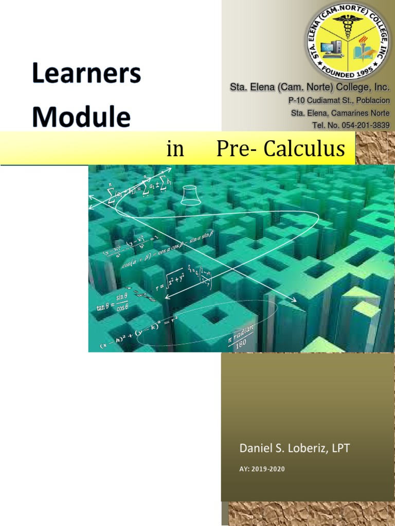 Pre-Calculus Module | PDF | Trigonometric Functions | Ellipse