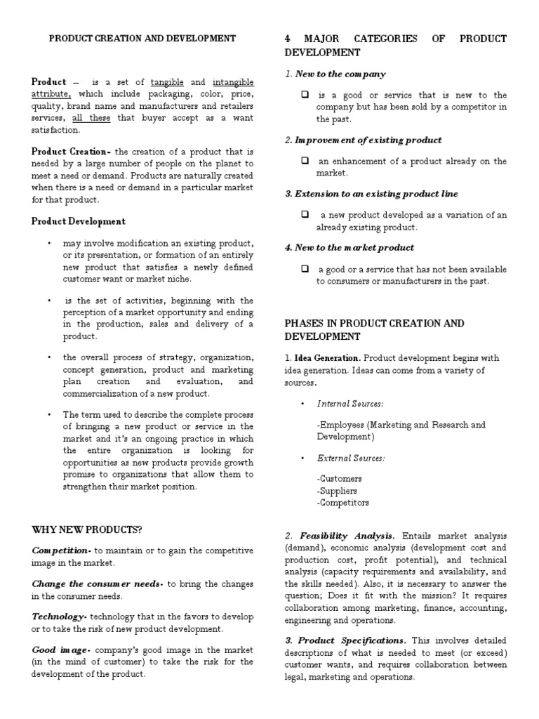 Product Creation and Development | PDF | Product (Business) | Marketing