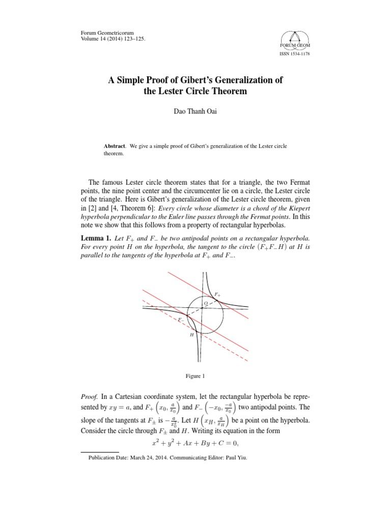 Generalization Lester Circle Theorem | PDF | Circle | Perpendicular