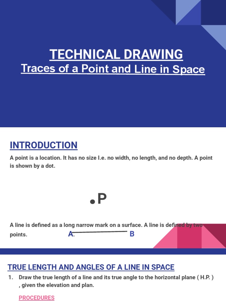 Technical Drawing: Traces of A Point and Line in Space | PDF