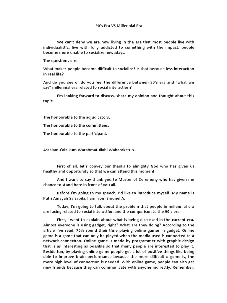 Teks Speech Revisi | PDF | Adolescence | Psychological Concepts