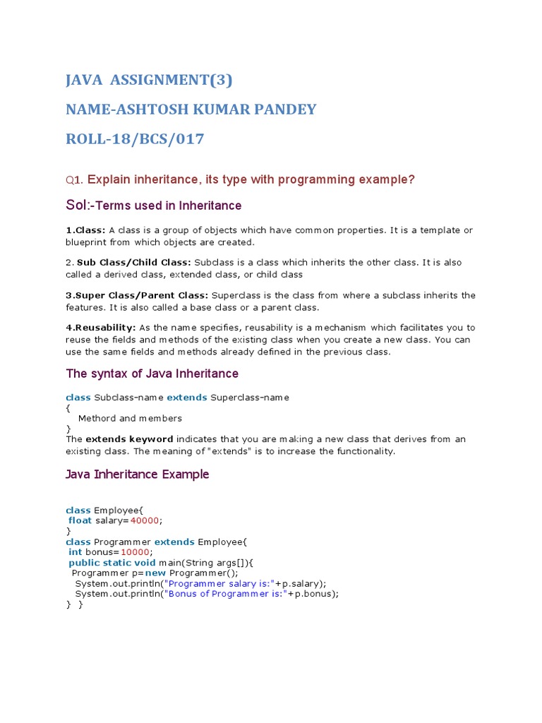 Java Inheritance, Exception Handling & Applets | PDF | Inheritance ...