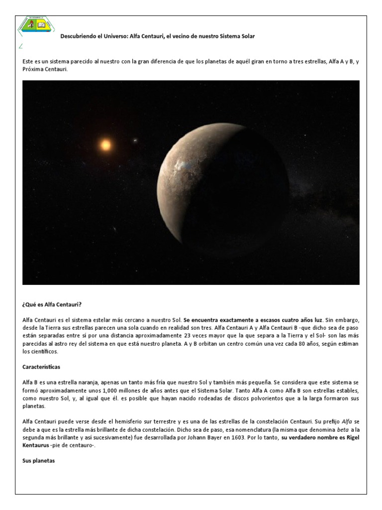 Alpha Centauri | PDF | Exoplaneta | Sistema solar