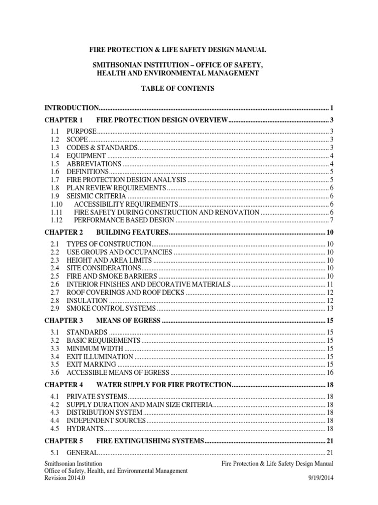 Smithsonian Institution Fire Protection & Life Safety Design Manual ...