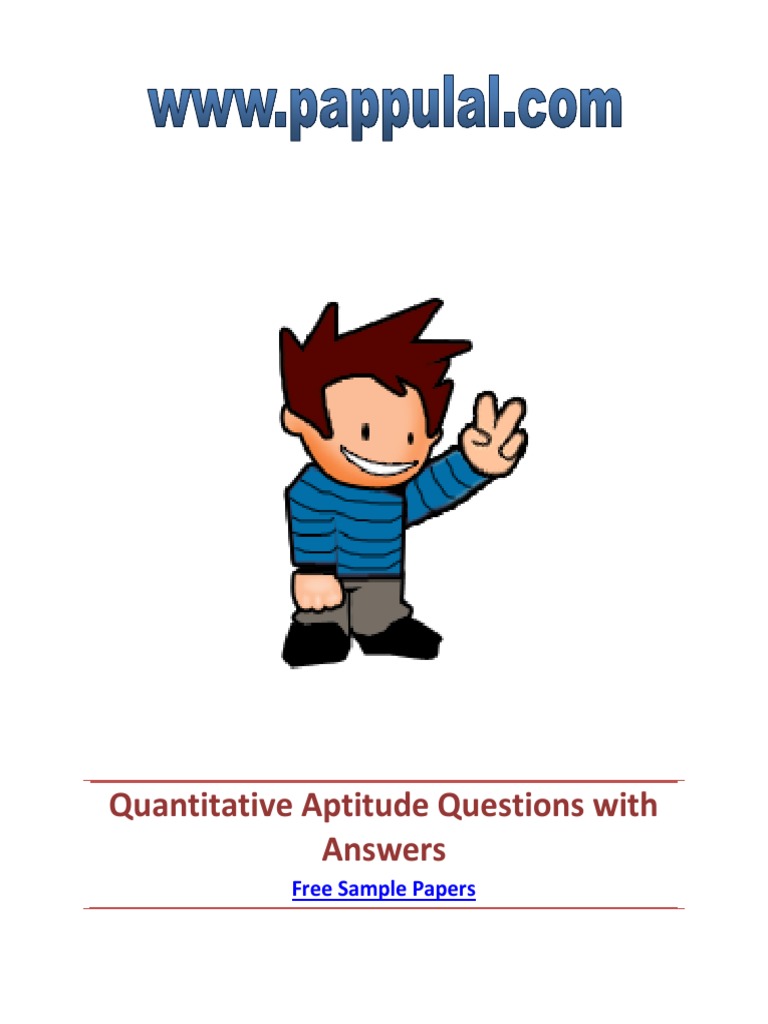 Quantitative Aptitude Questions With Answers: Free Sample Papers | PDF ...