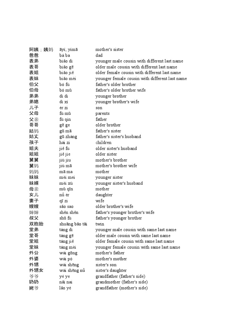 Chinese Family | PDF | Grandparent | Family