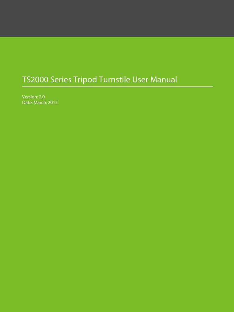 TS2000 Series Tripod Turnstile User Manual PDF | PDF