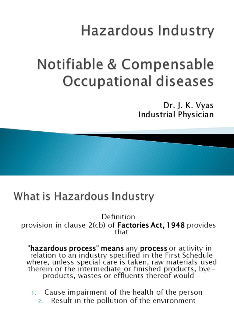 Hazardous Industries Notifiable and Compensable Diseases | PDF | Carbon ...