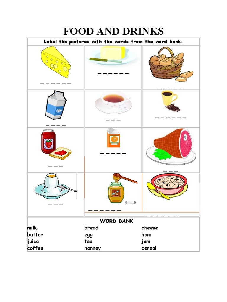 Food Vocabulary for Kids | PDF
