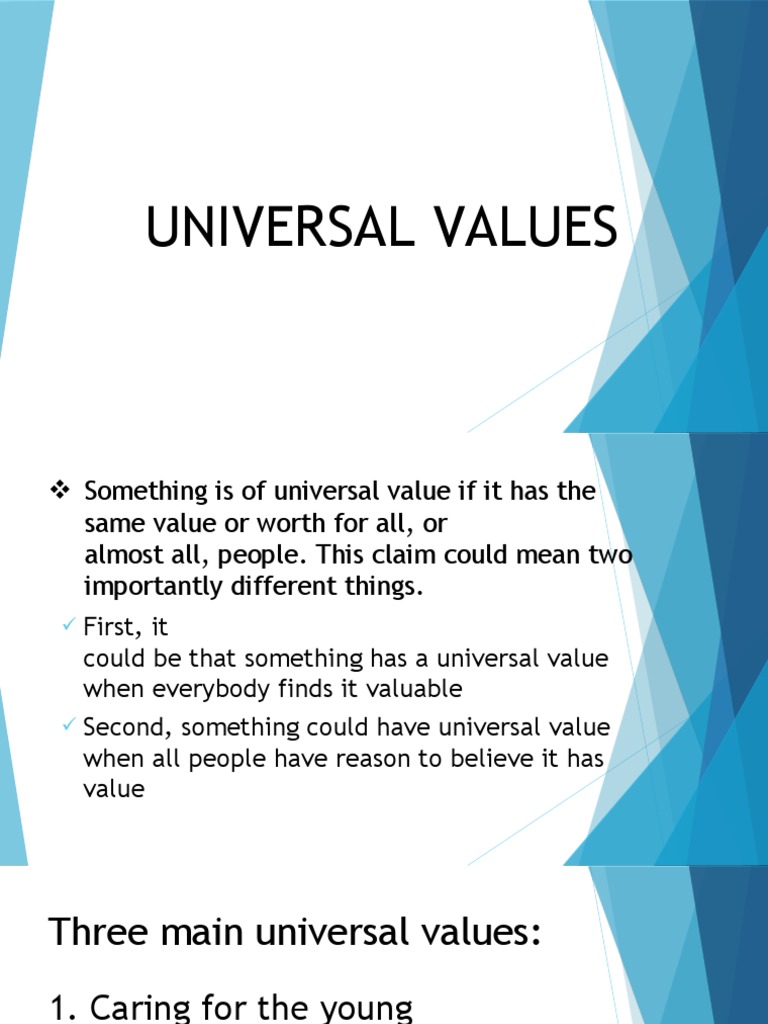 Lesson 3 Universal Values | PDF