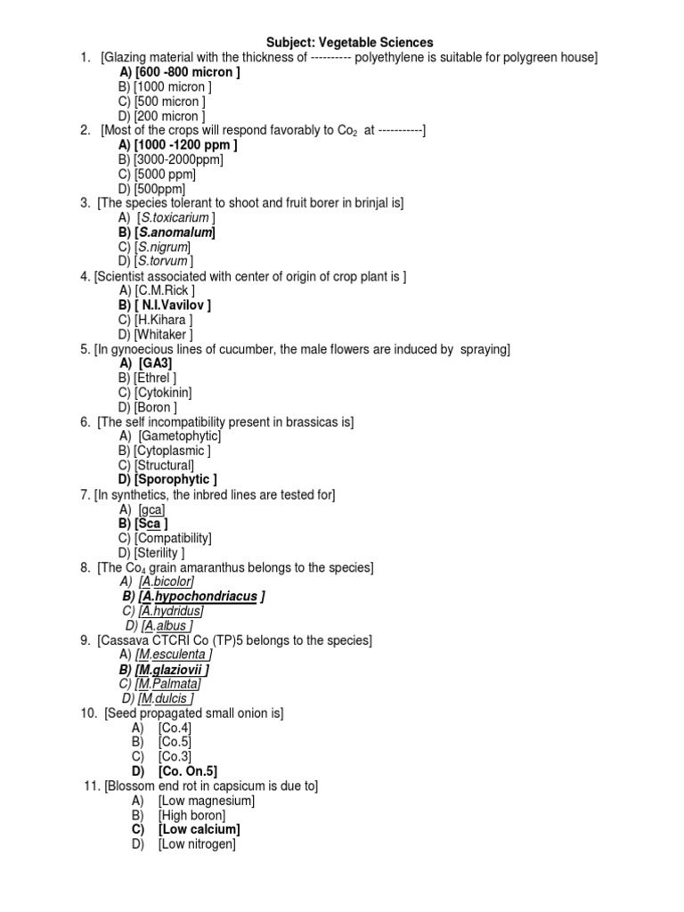 Vegetable Question | Download Free PDF | Cucurbita | Grafting