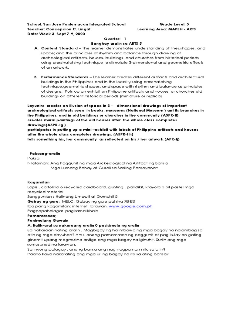 Arts5 Q1 WK 3 Day4 6 PDF | PDF | Art Media | Museology