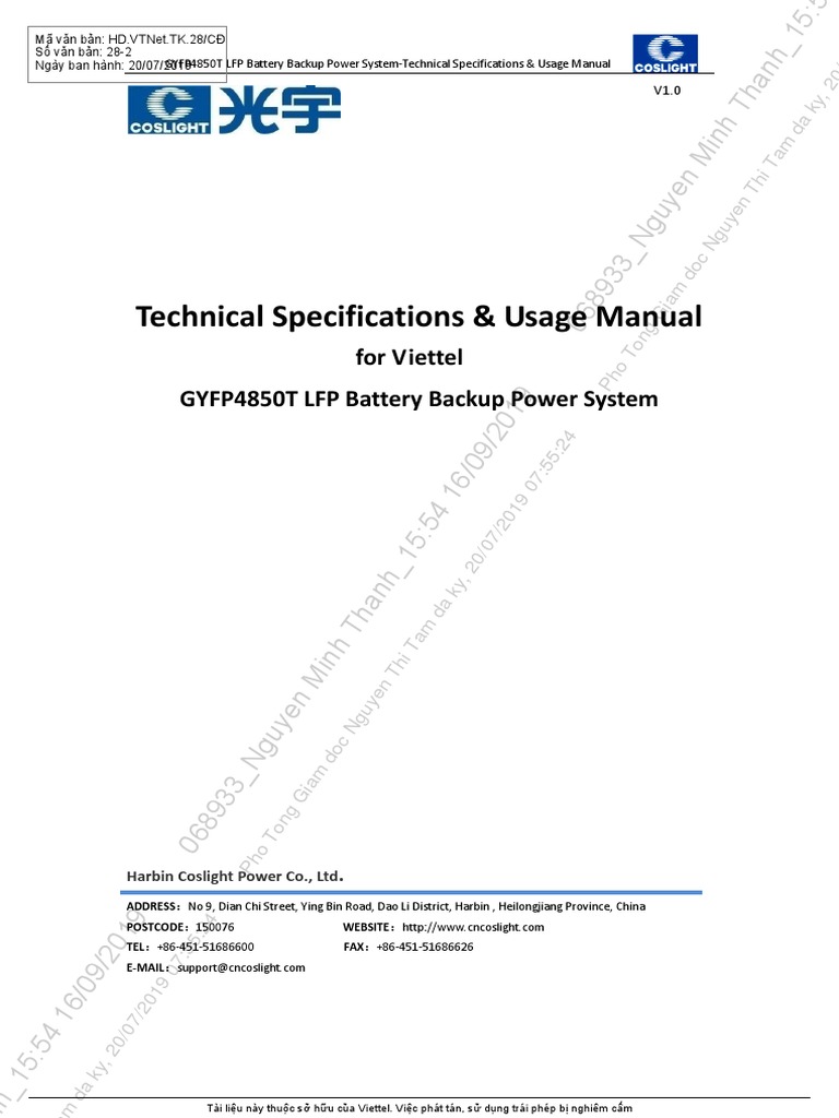 Coslight - GYFP4850T - User Manual | PDF