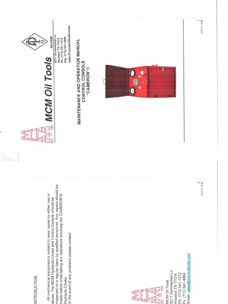 Control Consoles For Cameron+ and SWACO+ Style Drilling Chokes PDF | PDF