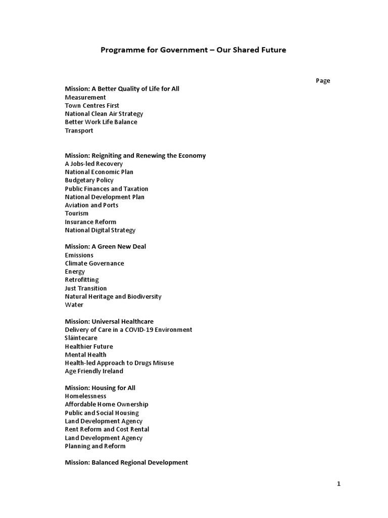 Programme For Government | PDF | Low Carbon Economy | Taxes