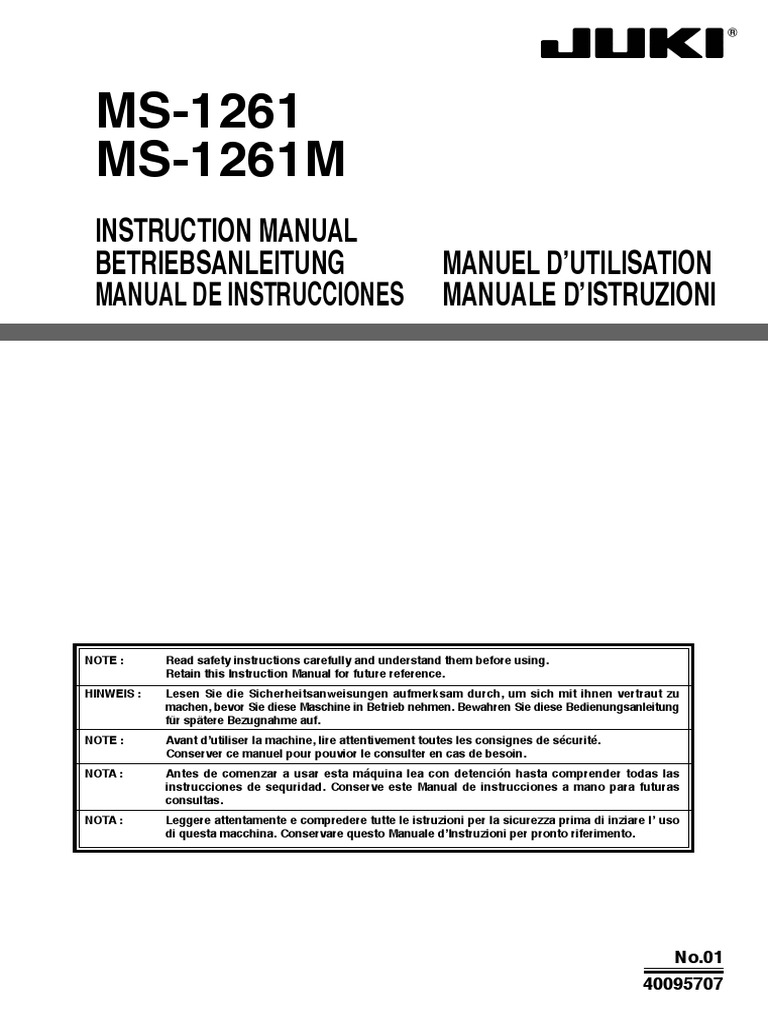 MS-1261 MS-1261M: Instruction Manual Betriebsanleitung Manuel D'Utilisation Manual de ...