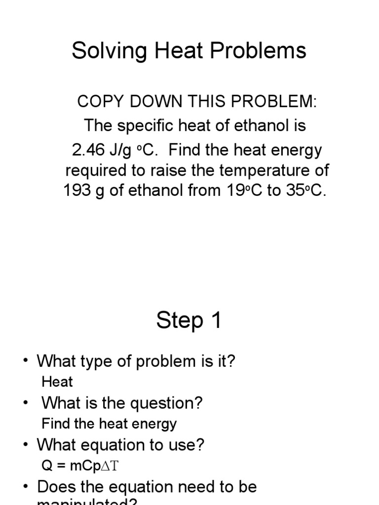Solving Heat Problems Pdf