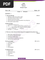 ICSE Class 4 Science Sample Paper PDF | PDF | Plants | Gases