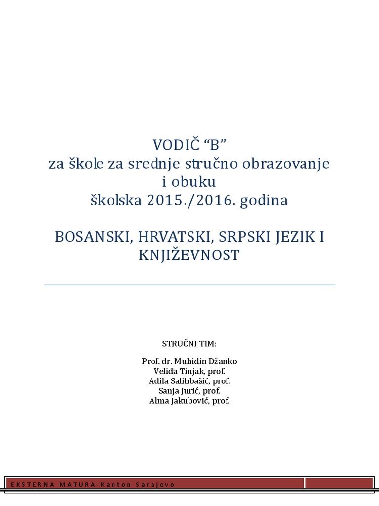 Vodic B - Bhs Jezik Srednje-Strucne-Skole | PDF