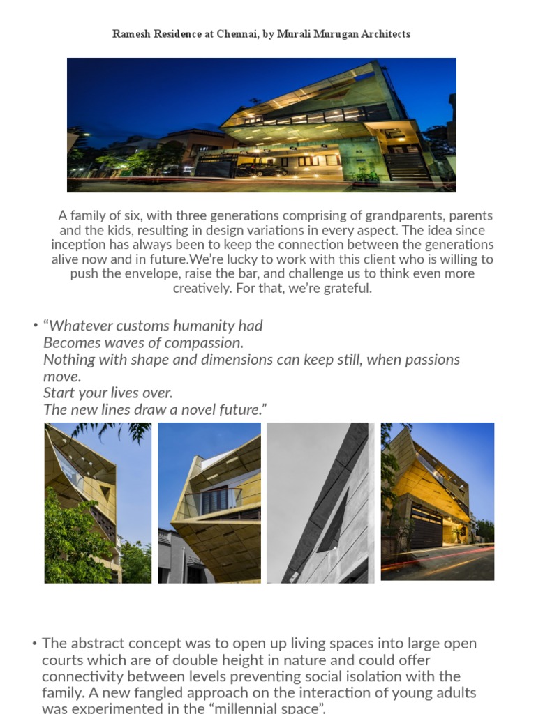 Ramesh Residence at Chennai, by Murali Murugan Architects