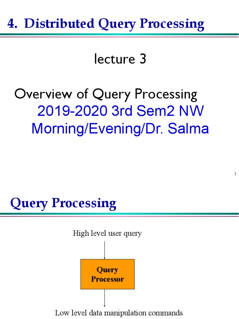 QueryProcessing Lect 3 | PDF | Mathematical Optimization | Sql
